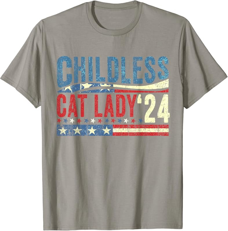 Cat Ladies for Kamala Funny Cat 2024 President Kamala-Harris T-Shirt ...