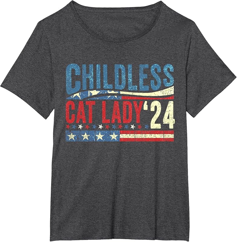 Cat Ladies for Kamala Funny Cat 2024 President Kamala-Harris T-Shirt ...