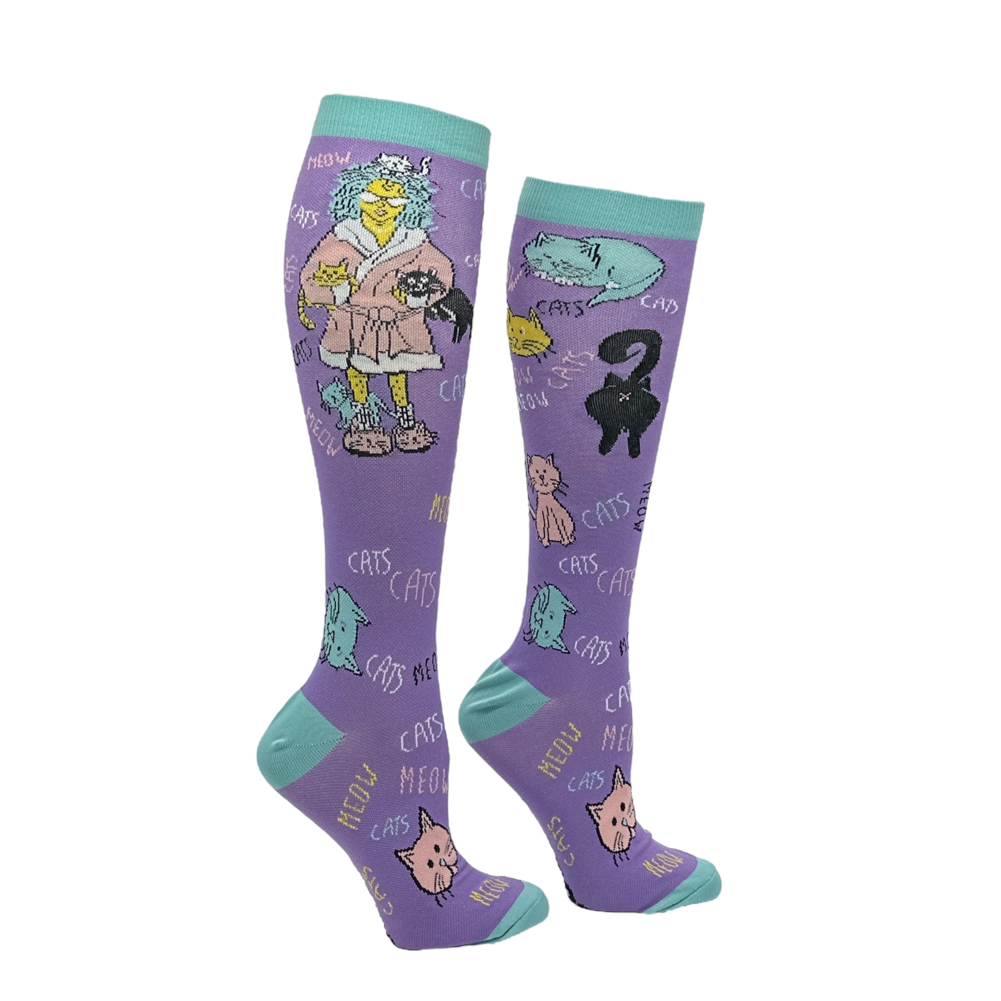 Cat Lady Funny Kitten Compression Socks for Women Unisex Size - Walmart.com