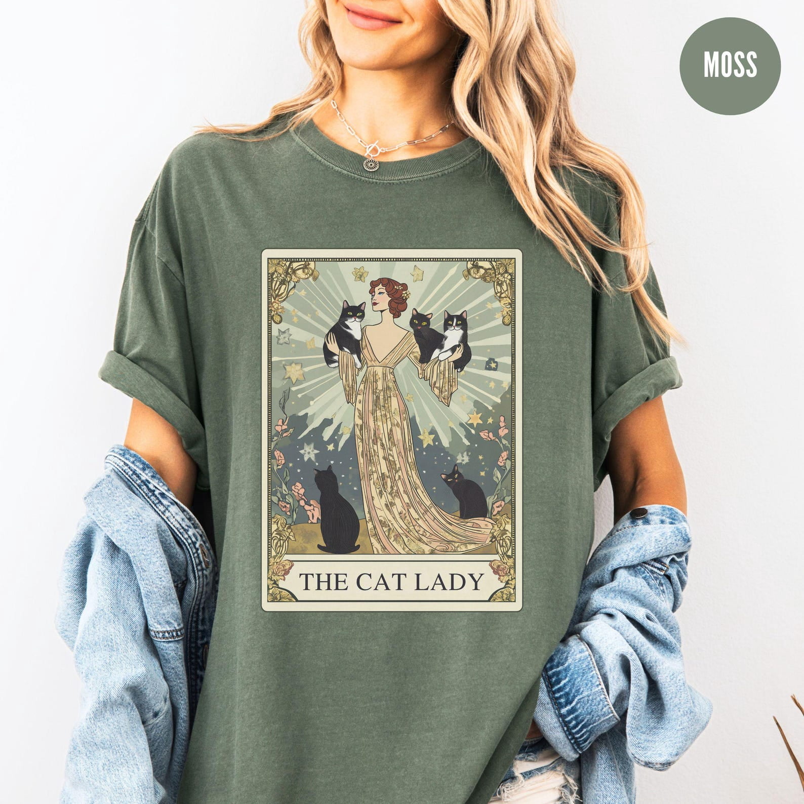 Cat Lady Tarot Card Shirt, Cat Lover Tshirt, Witchy Cat Lady Tee, Cat ...