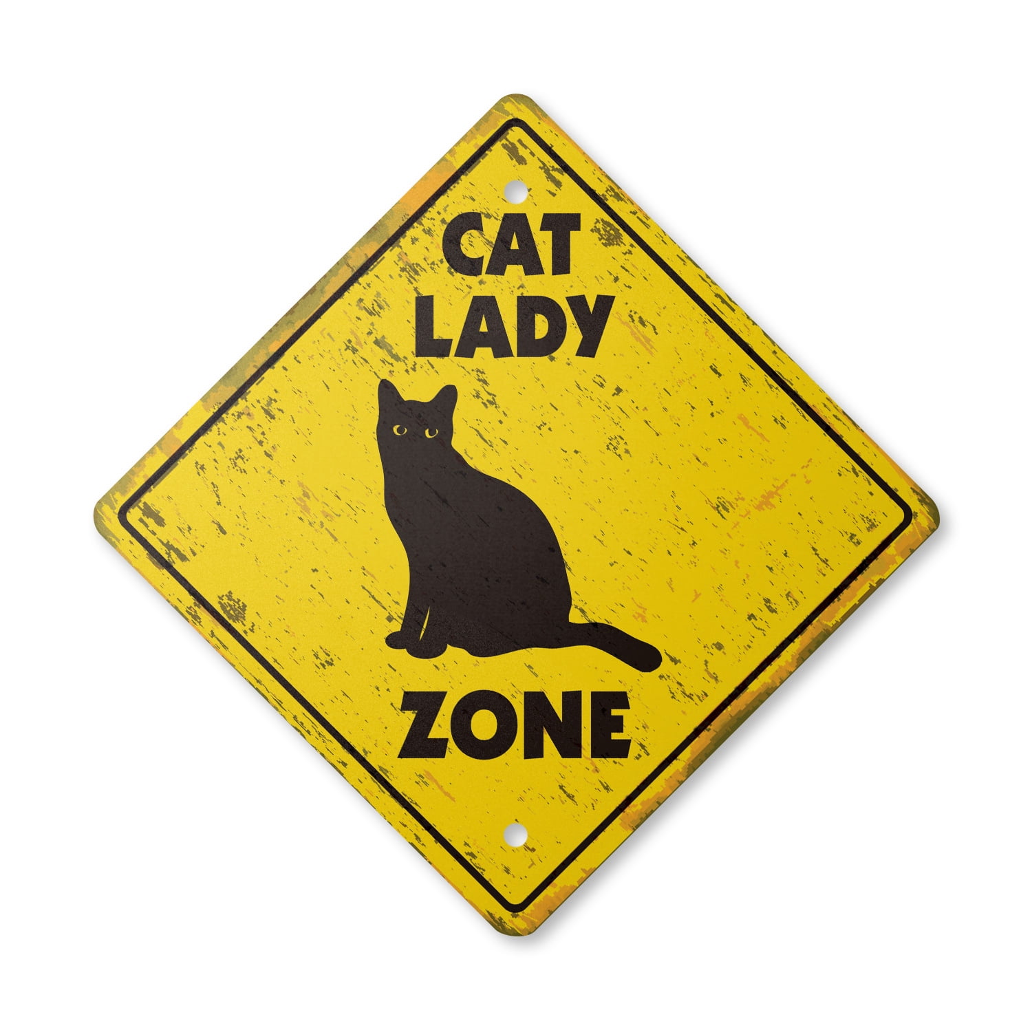 Cat Lady Vintage Crossing Sign Zone Xing | Indoor/Outdoor Plastic | 20 ...