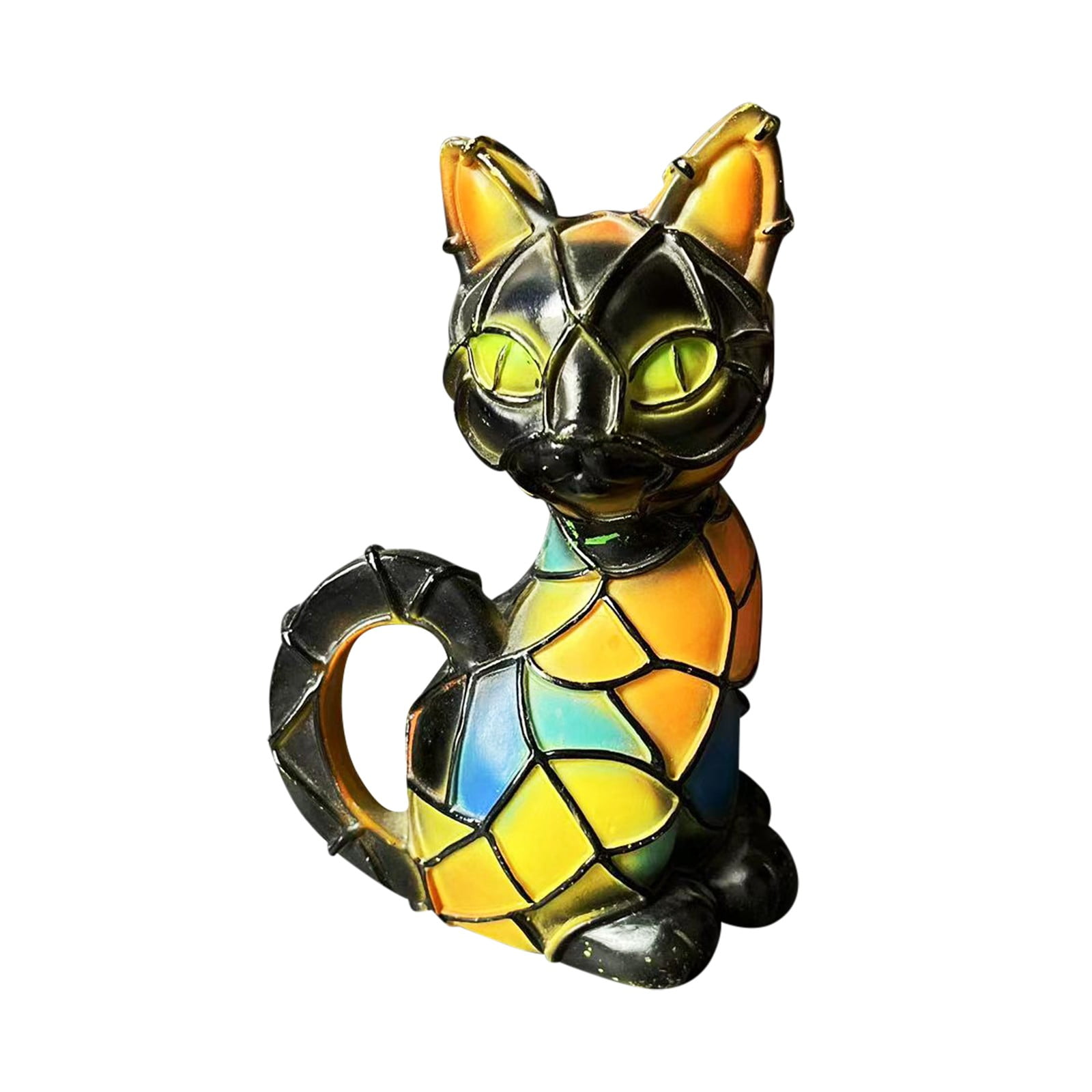 Cat Lamp,Retro Cats Stained Resin Cat Tabletop Night Light,Stained ...