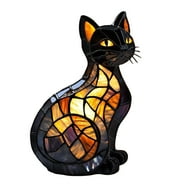 Solymall GlowKitty, Cat Lamp Stained Glass, Cat Lamp, Sherum Glowkitty ...