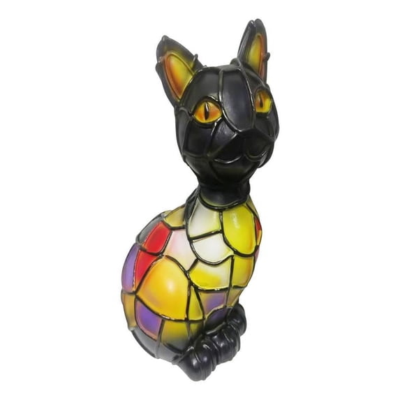 Cat Lamp, Retro Cats Stained Resin Tabletop Night Lights, Stained Glass ...