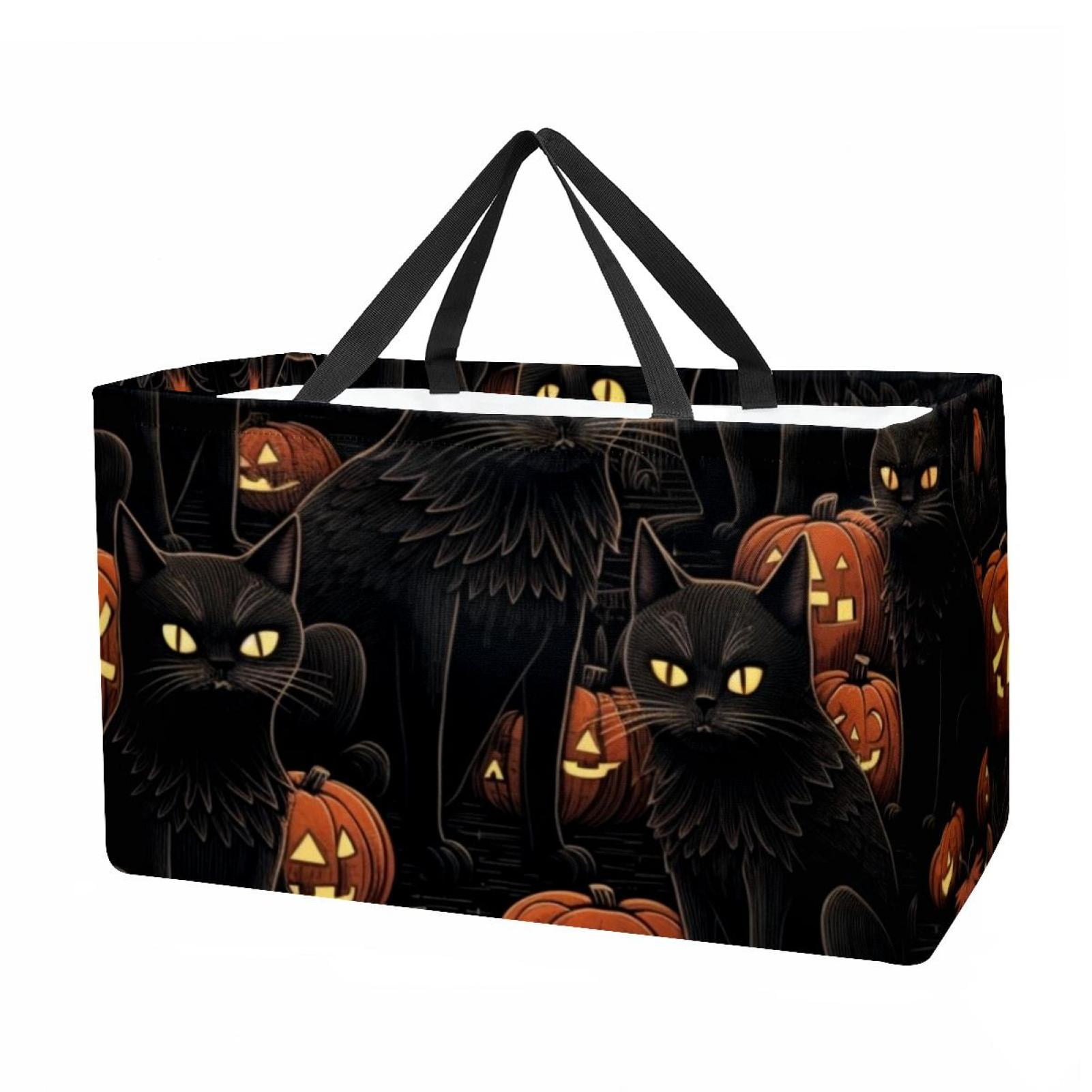 Cat Large Capacity Reusable Foldable Storage Basket and Grocery Bags ...