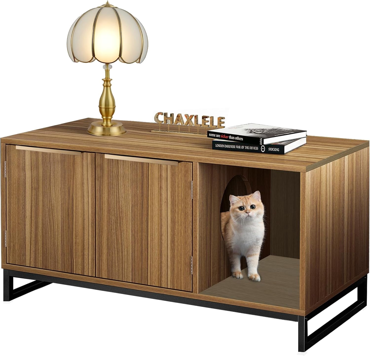 Cat Large Litter Box Enclosure Furniture, Hidden Cat Litter Box ...