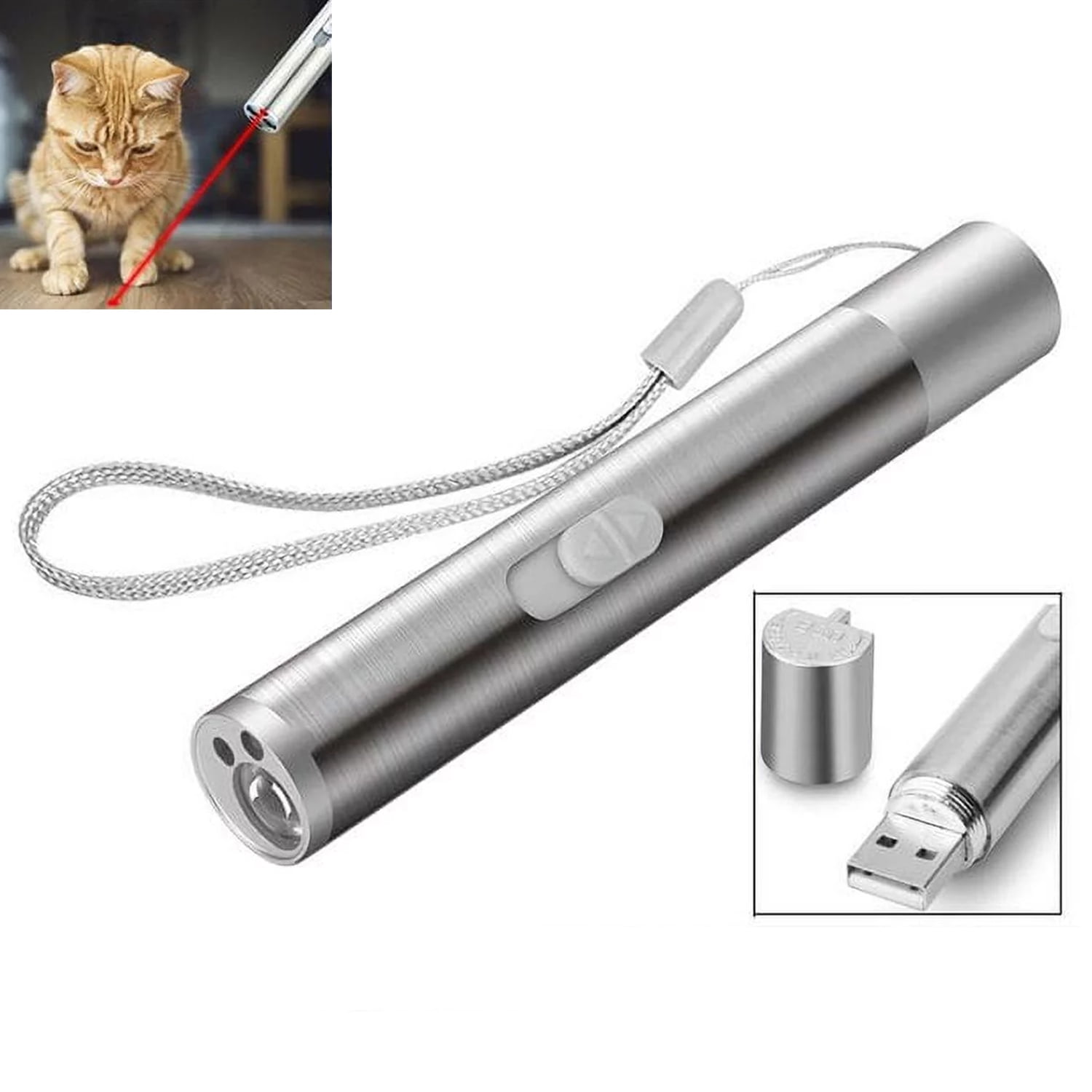 Cat Laser Pointer Toy, Cat Toys, 3 in 1 Rechargeable Cat Laser Pointer ...