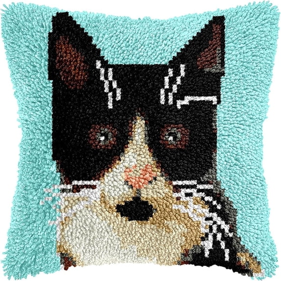 Cat Latch Hook Kits Pillow DIY Pillowcase Crochet Hook Cushion Making ...