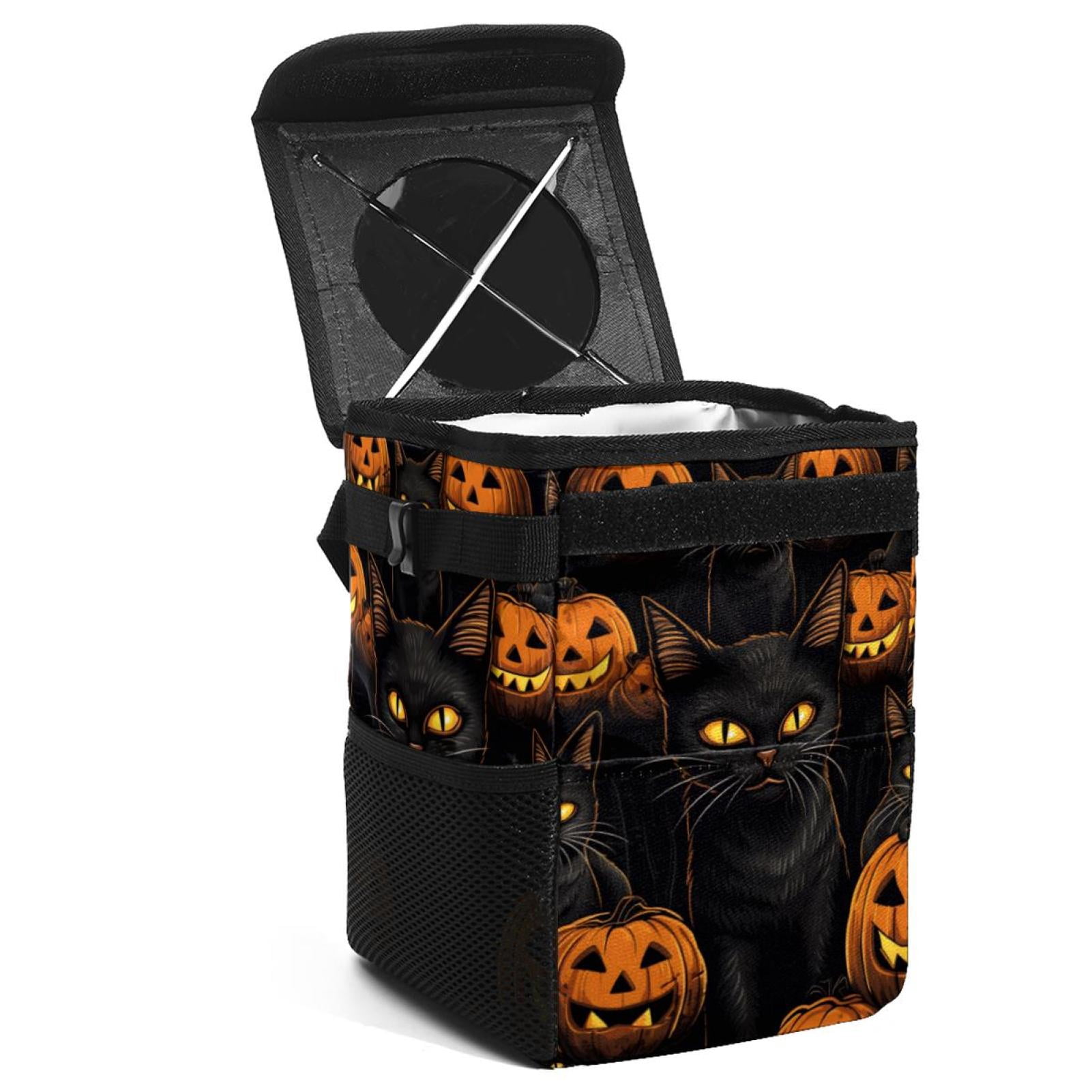 Cat Leak-Proof Foldable Car Garbage Can with Lid and Hanging Storage ...