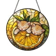 Cat and Lemon Stained Glass Style Window Suncatcher Hanging Decor ...