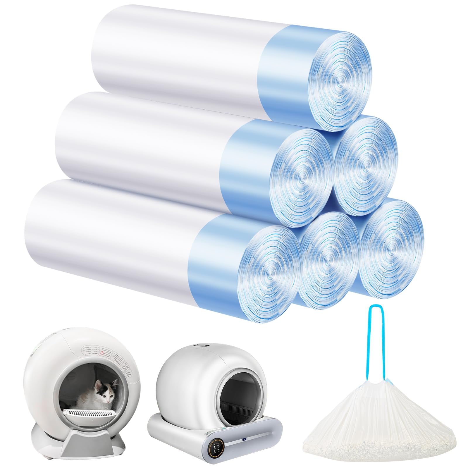 Cat Litter Bags 120 Count,19.68"x17.71" Drawstring Close Litter Box ...