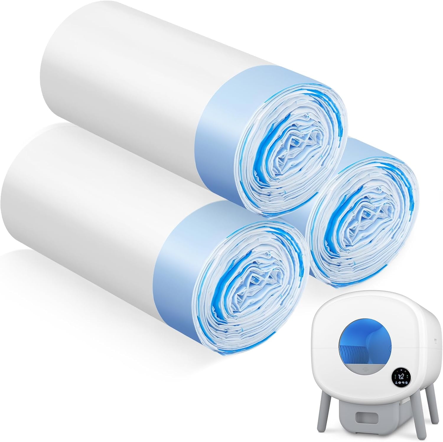 Cat Litter Bags, 60 Pack Durable Drawstring Litter Box Liners for ...