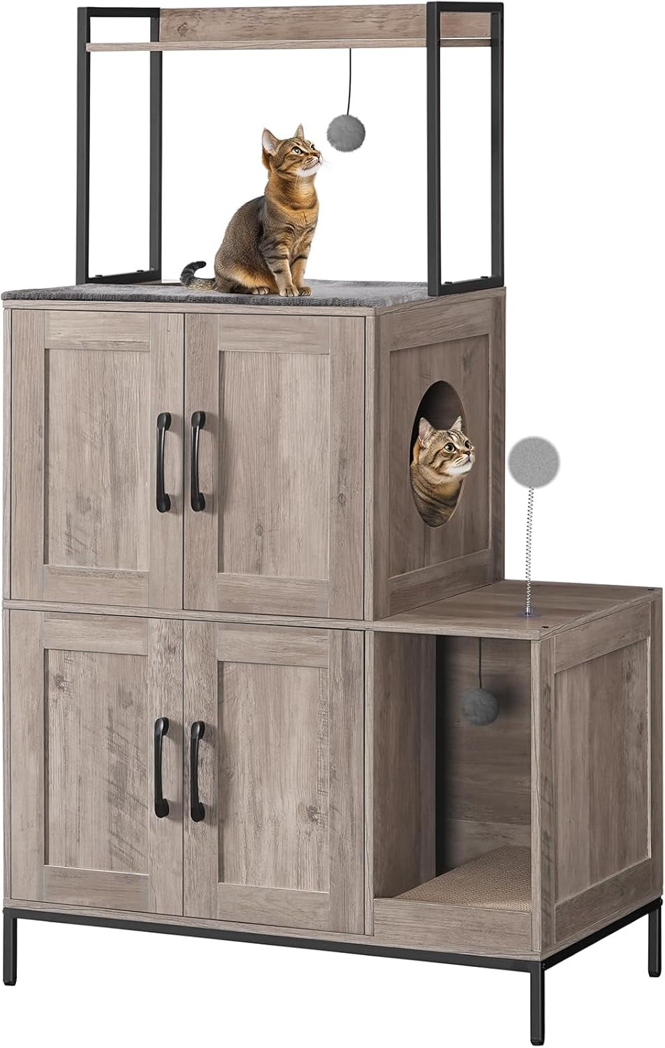 Cat Litter Box Enclosure Furniture, 2 in 1 Hidden Litter Box Furniture ...