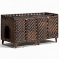 Cat Litter Box Enclosure Furniture, Handwoven Rattan Cat Houses, Hidden ...