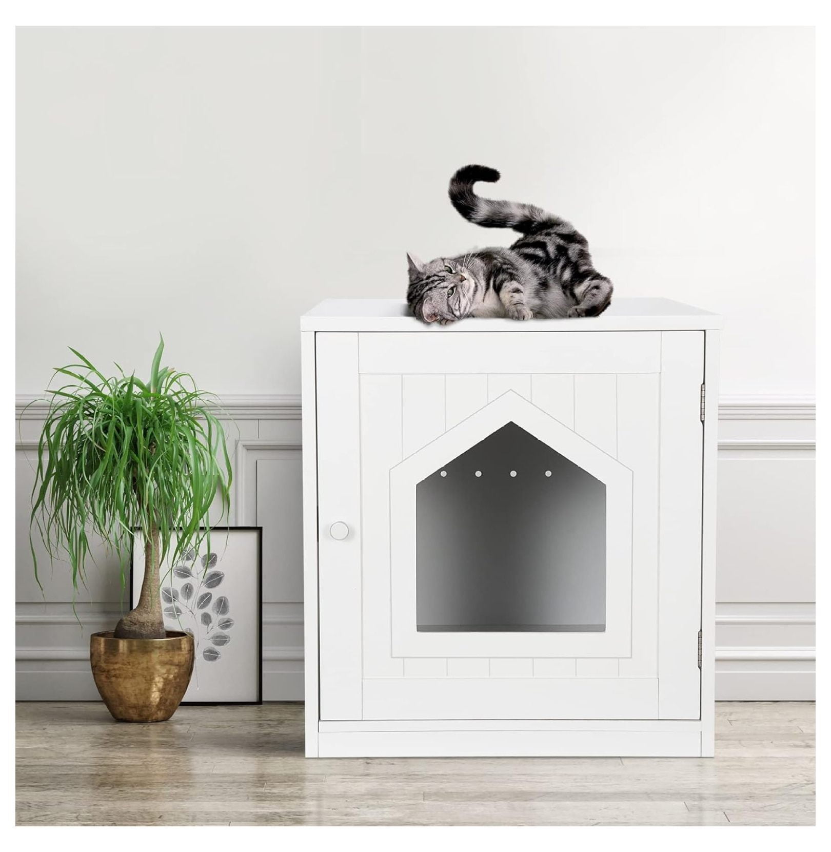 Cat Litter Box Enclosure Furniture,Indoor Hideaway Cat House Hidden ...