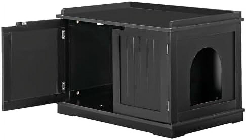 Cat Litter Box Enclosure Furniture Wooden w/Adjustable Divider, Indoor ...