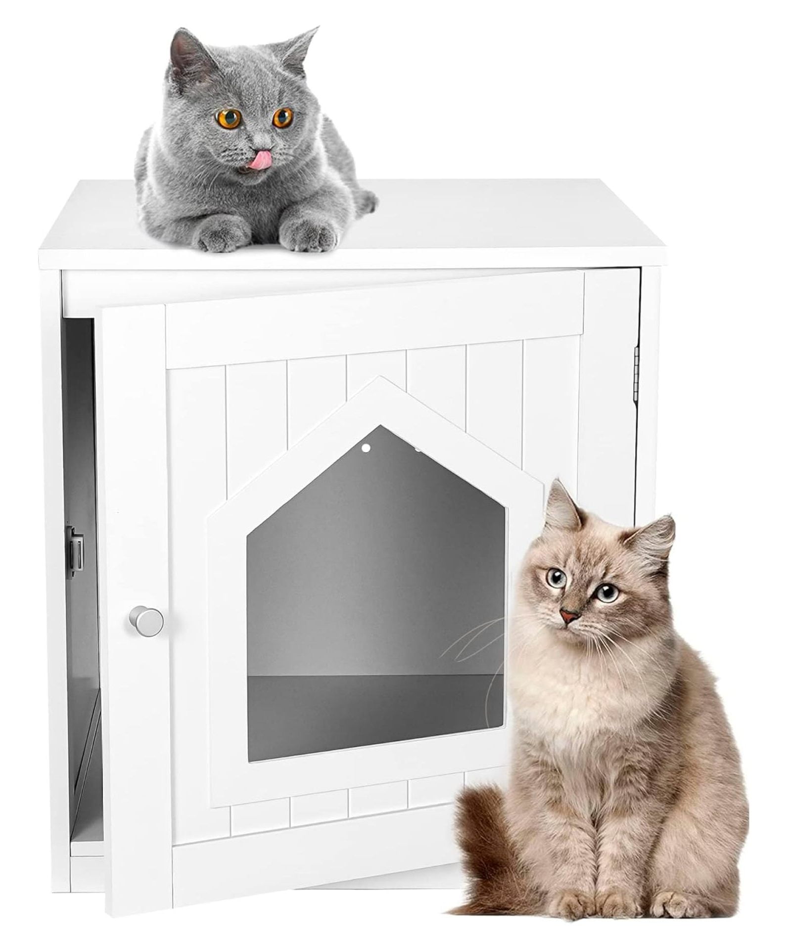 Cat Litter Box Enclosure Furniture for Indoor Cats Decorative Wooden ...