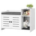 Cat Litter Box Enclosure, Hidden Litter Box Cabinet Furniture with ...