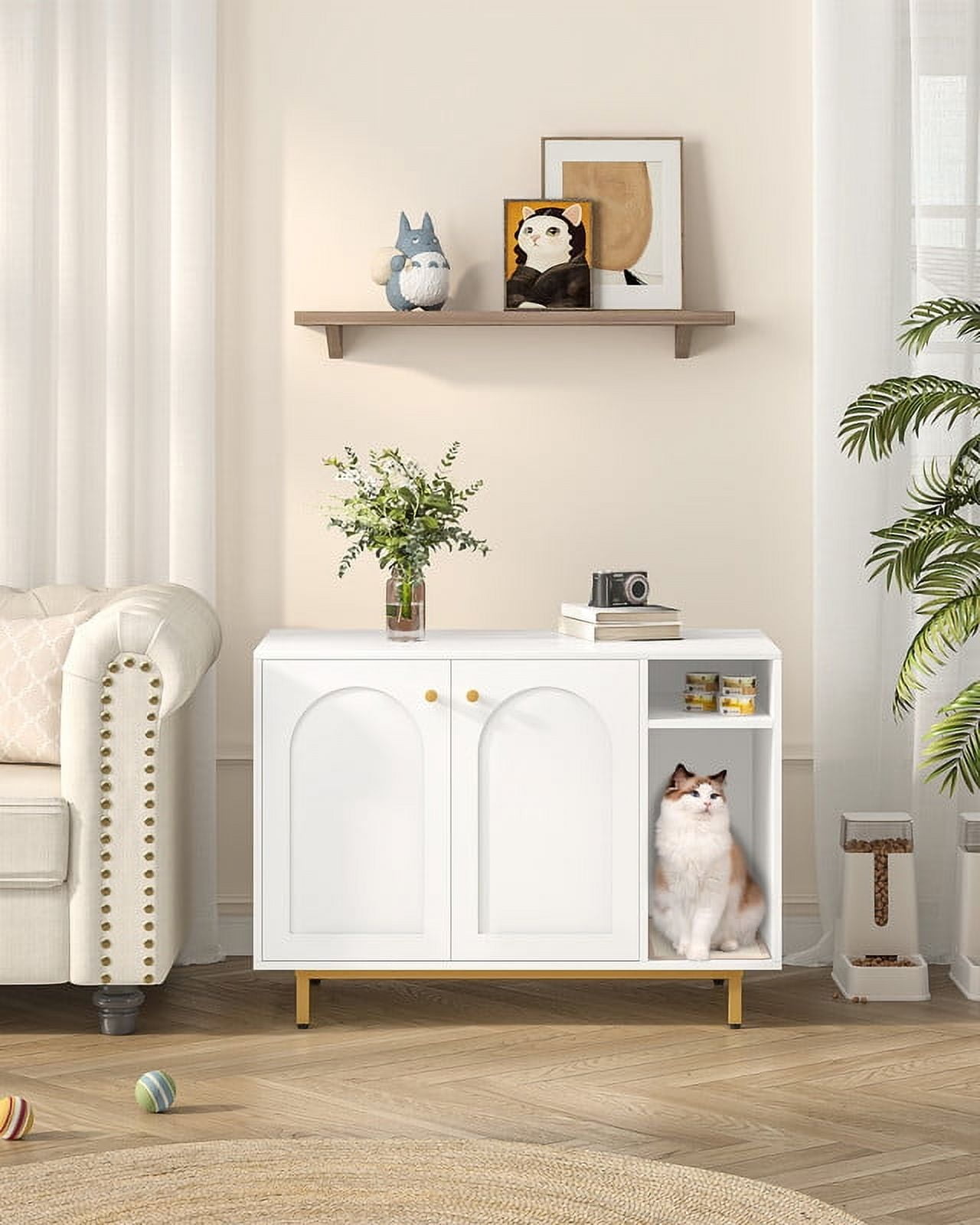 Cat Litter Box Enclosure, Hidden Litter Box Furniture, Storage Cabinet ...