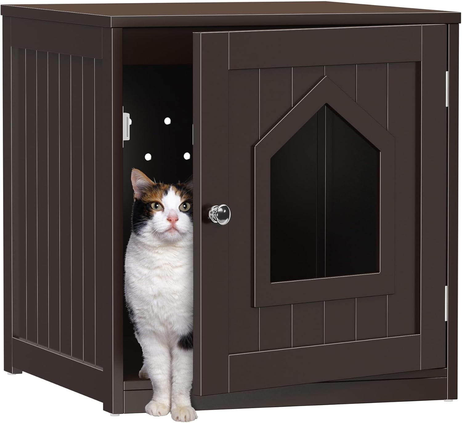 Cat Litter Box Enclosure, Indoor Cat House Hidden Litter Box Furniture ...