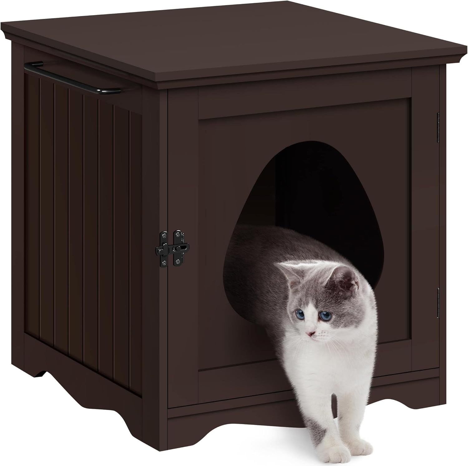 Cat Litter Box Enclosure, Indoor Pet Crate-Hidden Cat House Cat ...