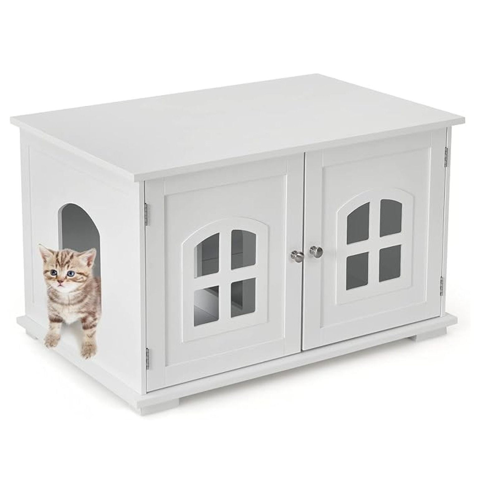 Cat Litter Box Enclosure, Litter Box Furniture Large, Wooden Kitty ...