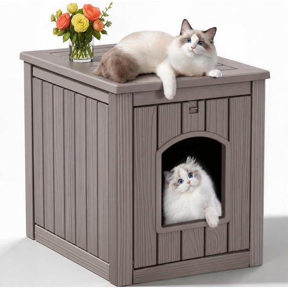 Cat Litter Box Enclosure, Multi-Functional Hidden Litter Box Furniture ...