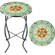 HONGLAND Indoor/Outdoor Folding Metal Garden Accent Table, Pink ...