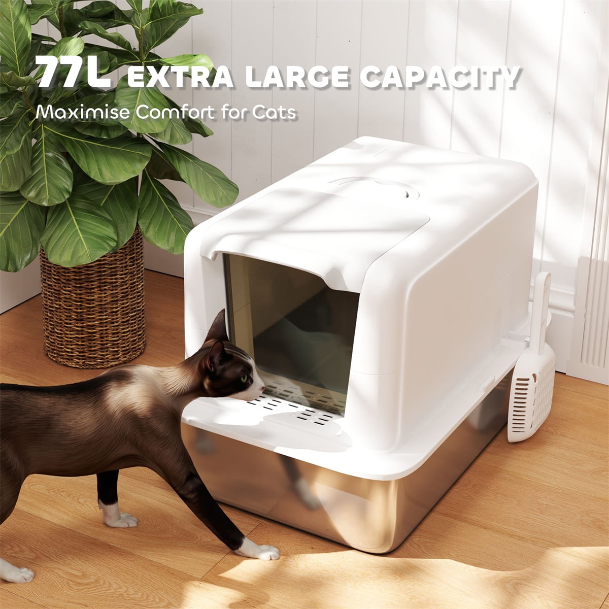 Cat Litter Box Enclosure with Odor Control, Easy to Clean, Stylish ...