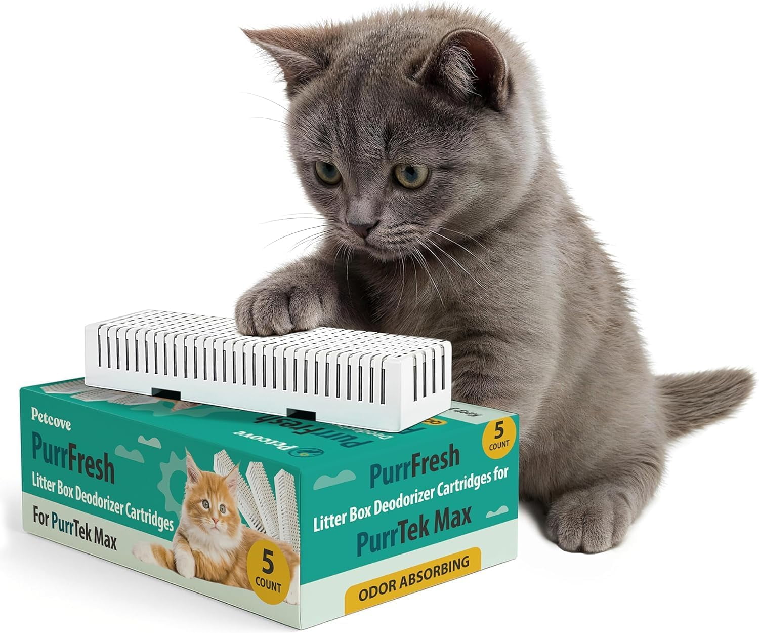 Petcove PurrTek Max Cat Litter Box Filters – 5-Pack Activated Charcoal ...