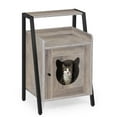 Cat Litter Box Furniture, Hidden Cat Bed End Table for Cats Nightstand ...