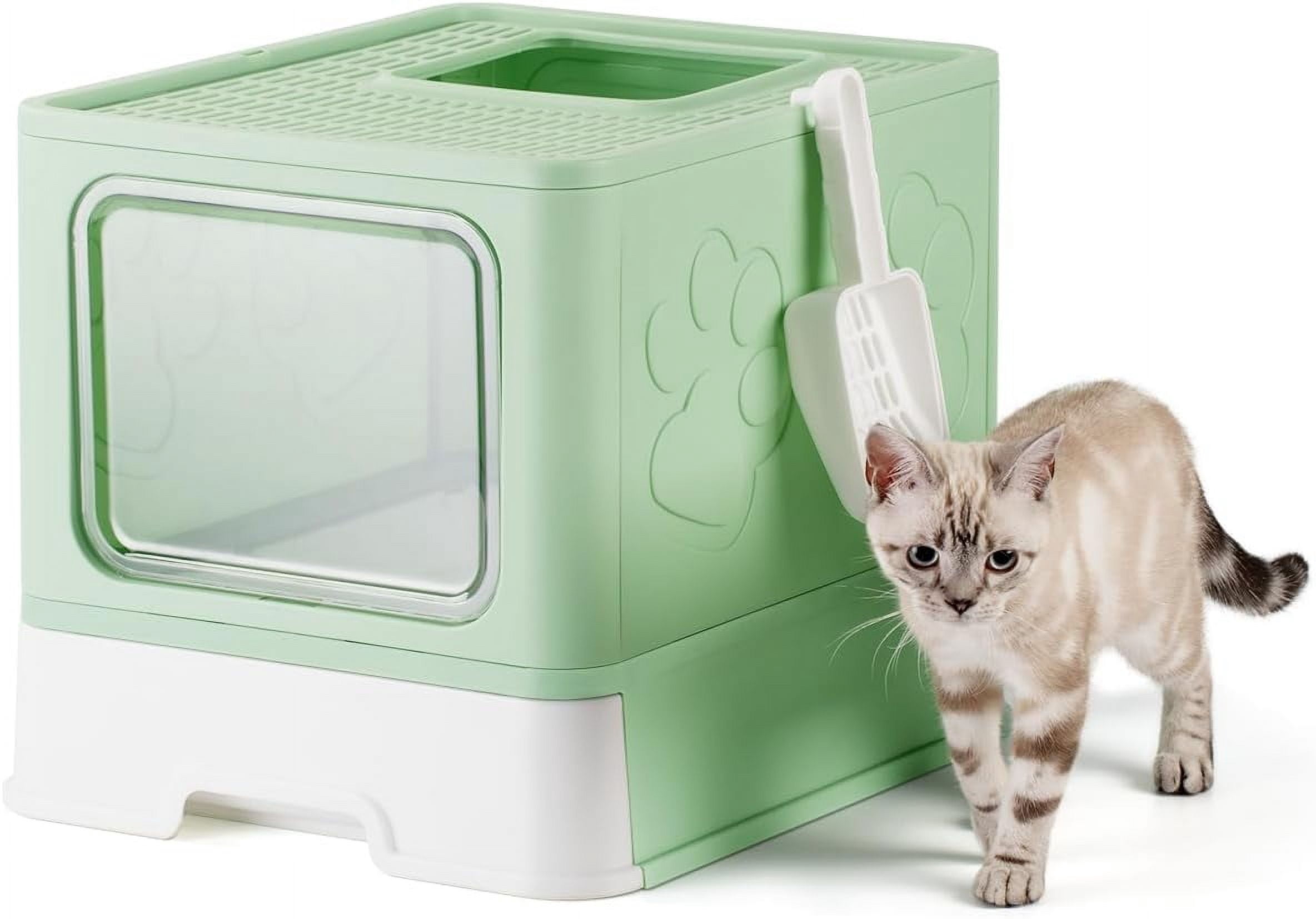 Cat Litter Box, Large Litter Box for Big Cats, Covered Kitty Litter ...
