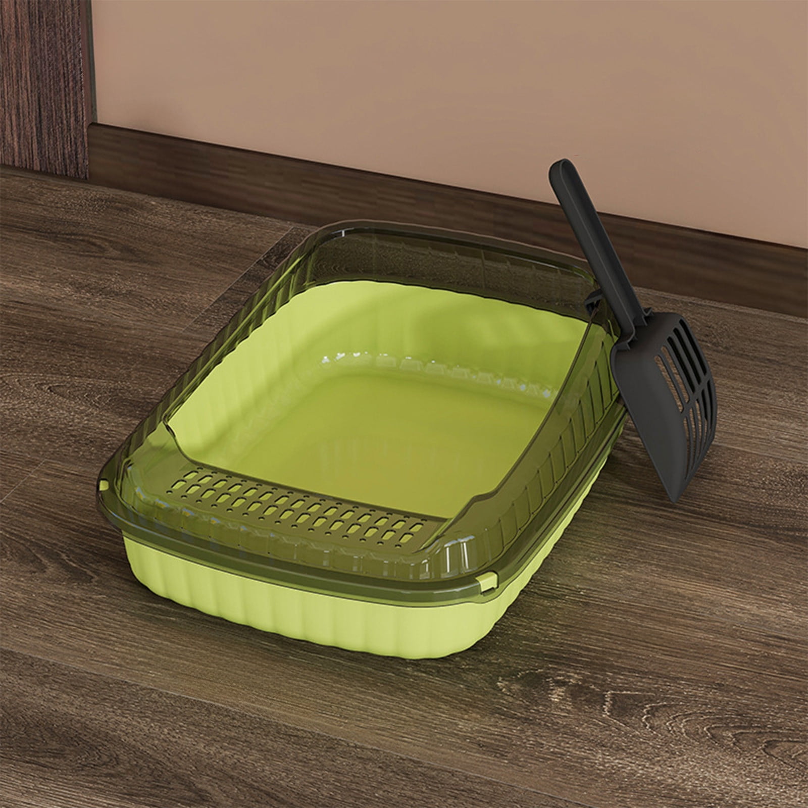 Cat Litter Box Large Open Tray | Anti-Spill,High Rim,Litter Leak Pedal ...