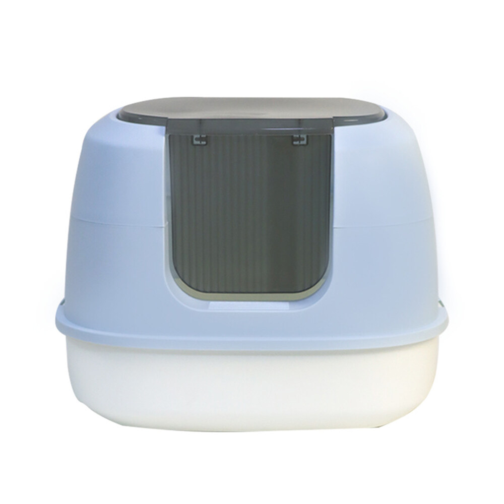 Cat Litter Box Large Split Litter Box Flip-up Lid Anti-Odor Anti-Splash ...