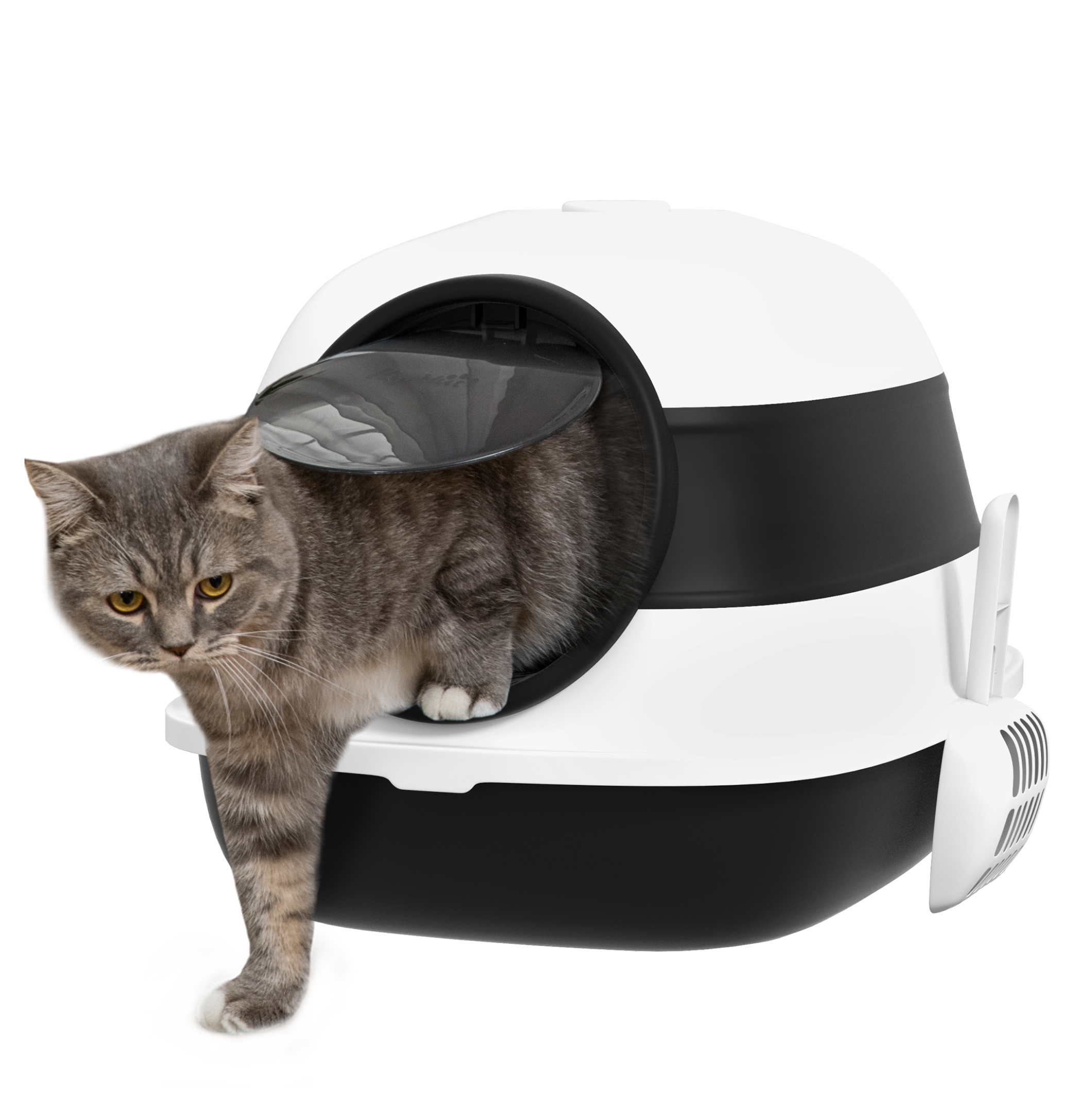 Cat Litter Box with Lid, Covered Kitty Litter Box, Foldable & Easy ...