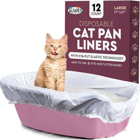Cat Litter Box Liners Large 12 Count - Tear-Resistant Cat Litter Bags ...