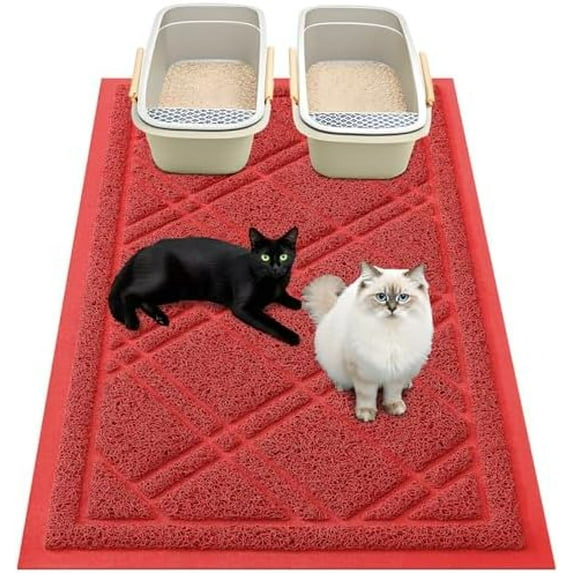 Cat Litter Box Mat 36x24, Non-Slip Water Resistant Litter Trapping Mat ...