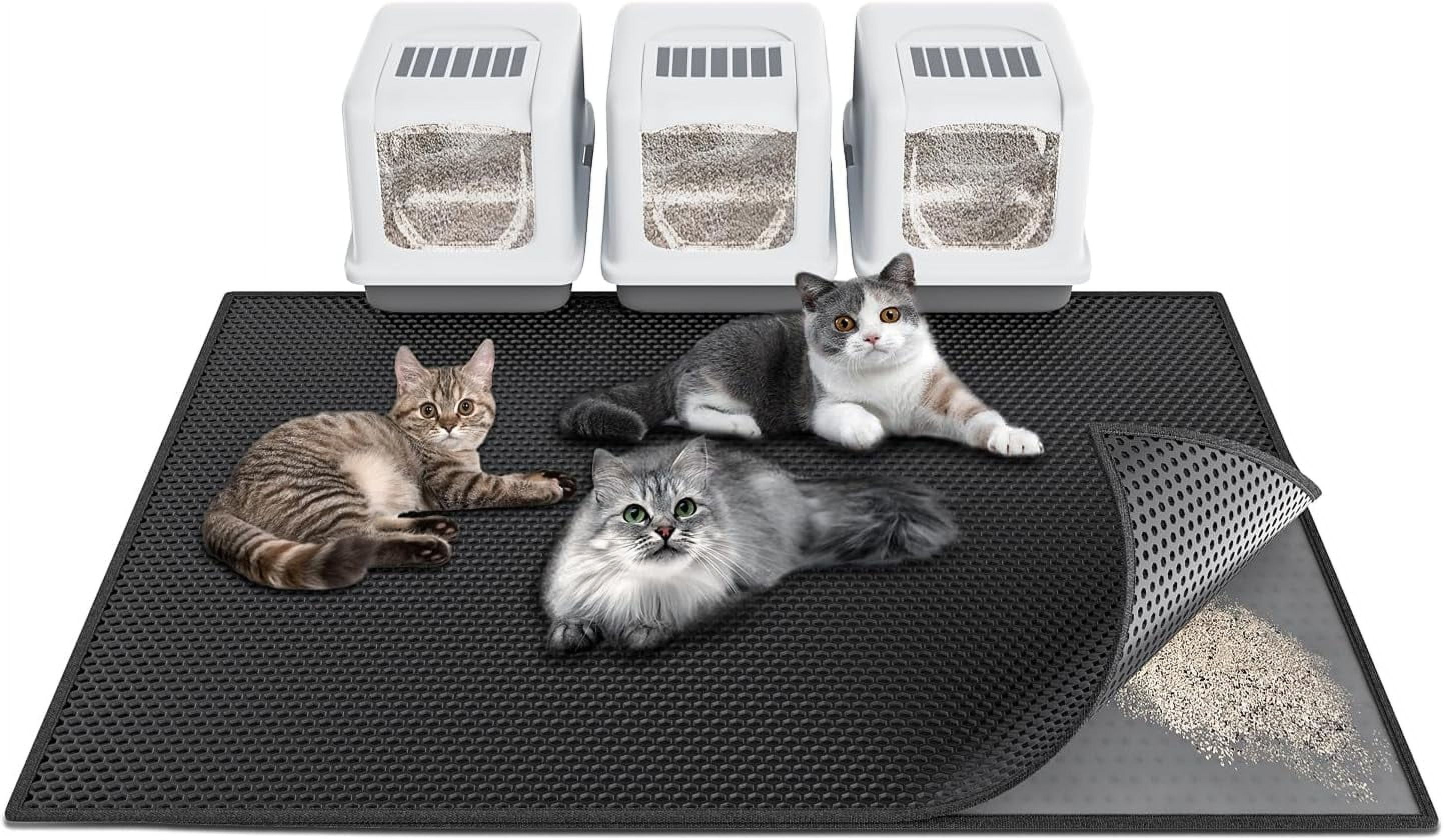 Cat Litter Box Mat: 47"x 36" Waterproof Kitty Cat Litter Trapping Mat ...