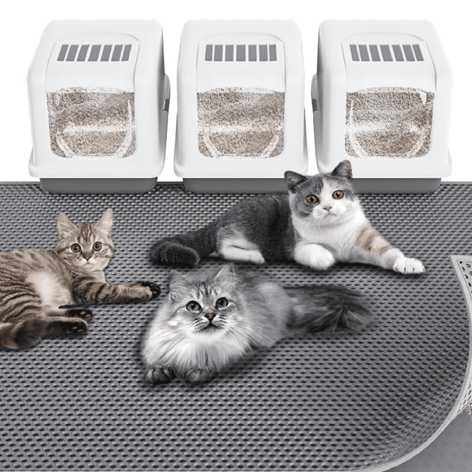 Cat Litter Box Mat: 47"x 36" Waterproof Kitty Cat Litter Trapping Mat ...
