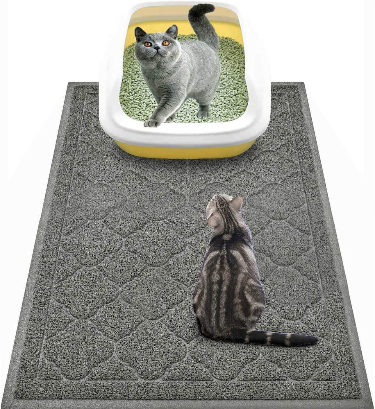 Cat Litter Box Mat, Kitty Premium PVC Pad, Durable Trapping Rug ...