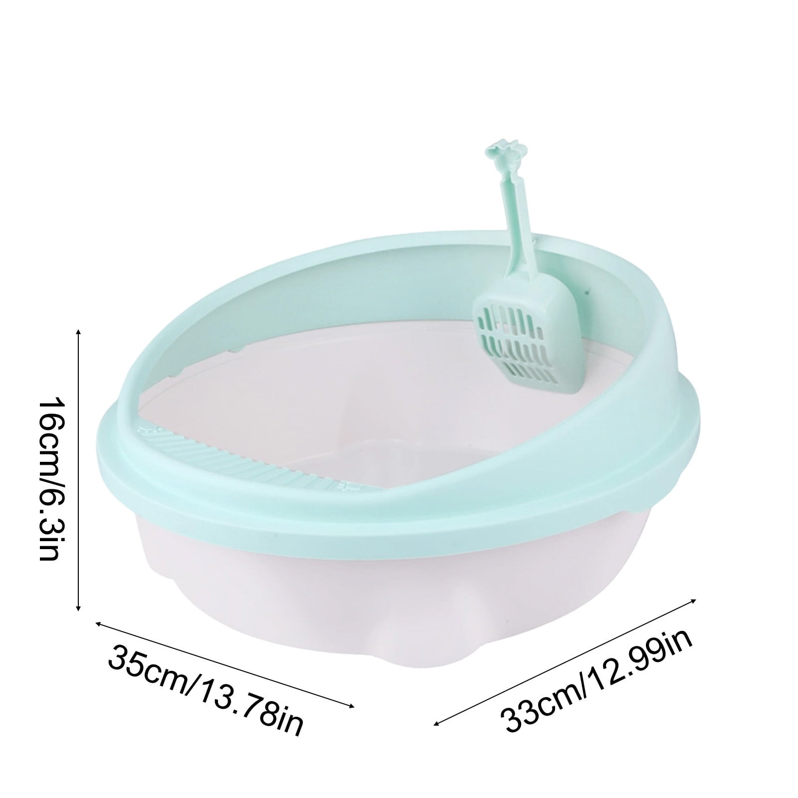 Cat Litter Box, Open-style Pet Litter Box Semi-enclosed Detachable Cats ...