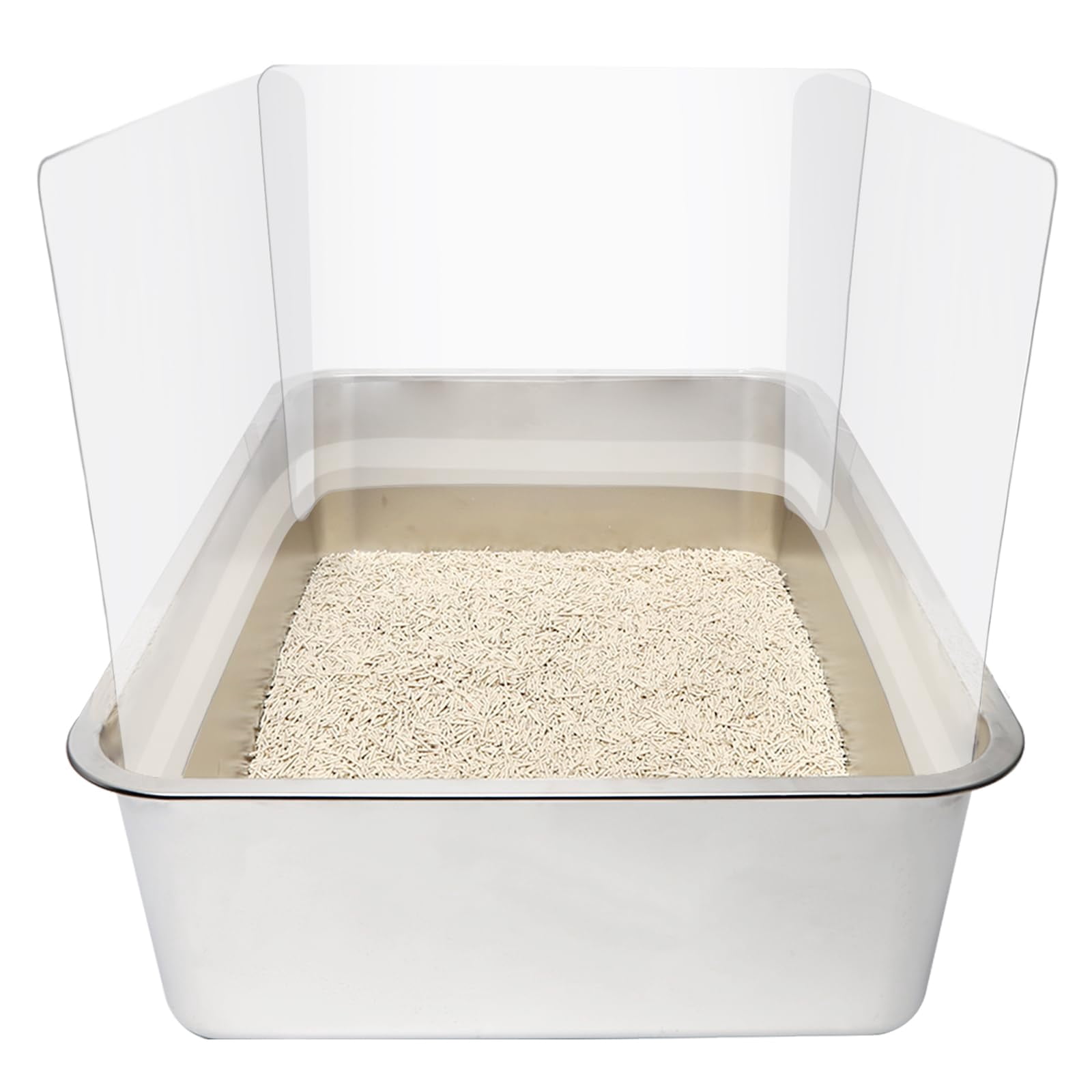 Cat Litter Box Pee Shields, 3Pcs Transparent Splash Guard for Open Top ...