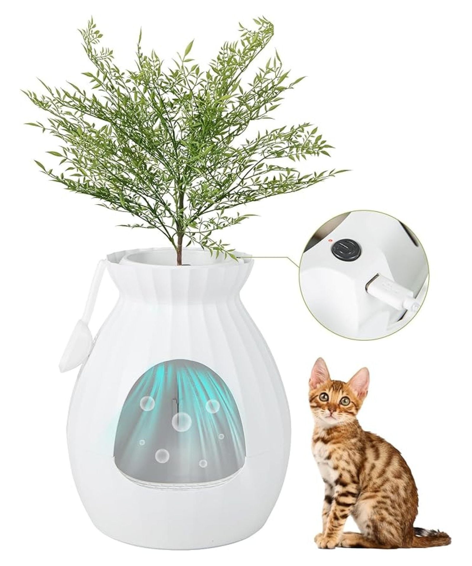 Cat Litter Box Plant - Litter Box Furniture with Electronic Odor ...