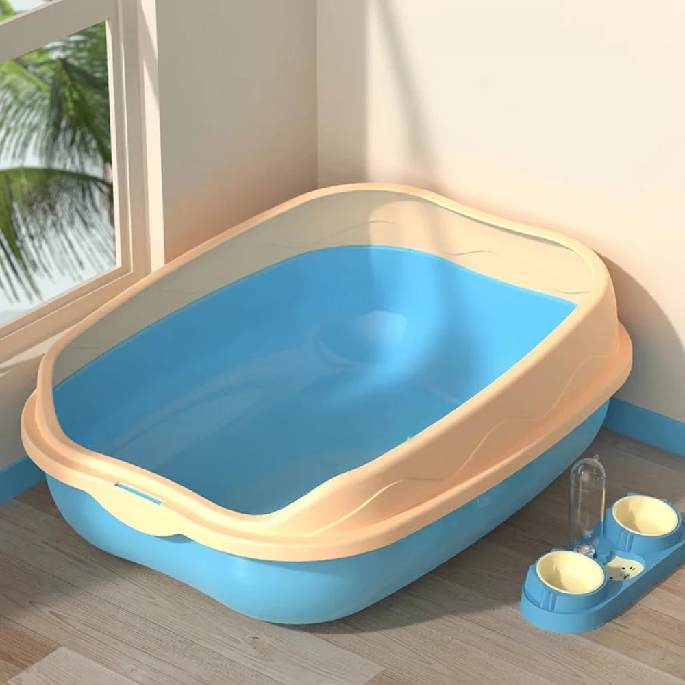 Cat Litter Box Portable Bedpan Removable Semi Closed Kitty Litter Pan ...