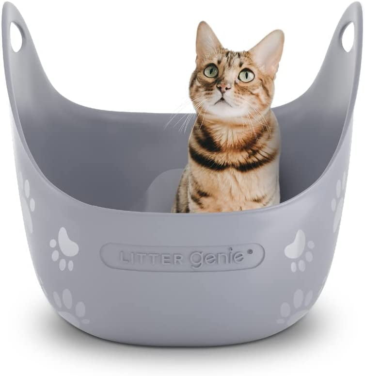 Cat Litter Box | Portable, Open, High Sided Cat Litter Box with Handles ...