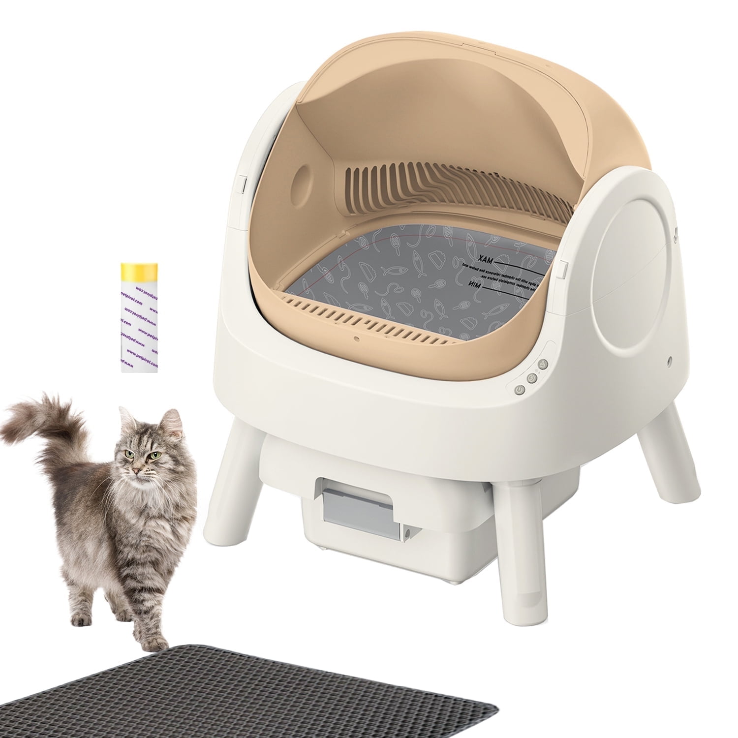Cat Litter Box Self Cleaning, teweoa Open-Top Automatic Cat Litter Box ...