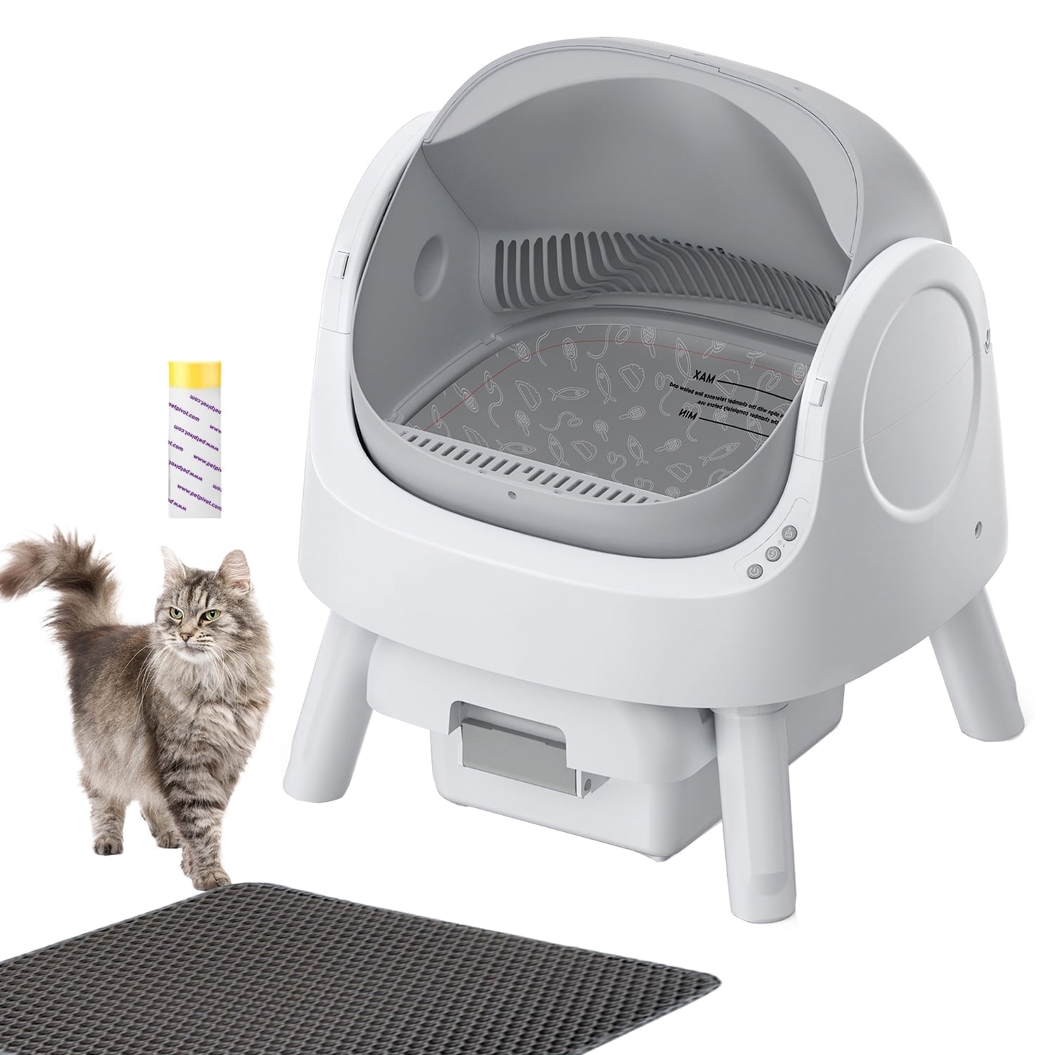 Cat Litter Box Self Cleaning, teweoa Open-Top Automatic Cat Litter Box ...