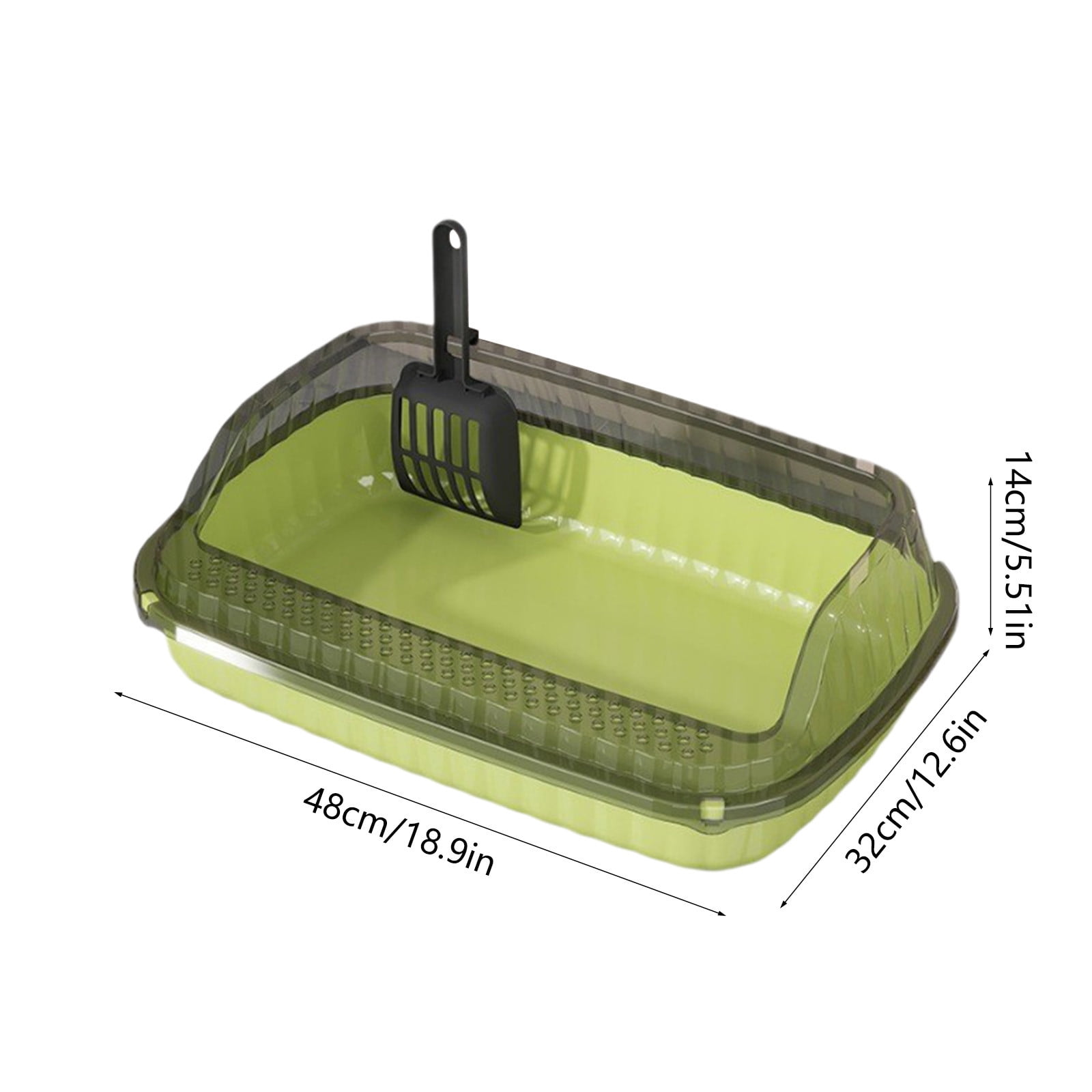 Cat Litter Box, Semi Enclosed High Bar Cats Litter Box With Splashs ...