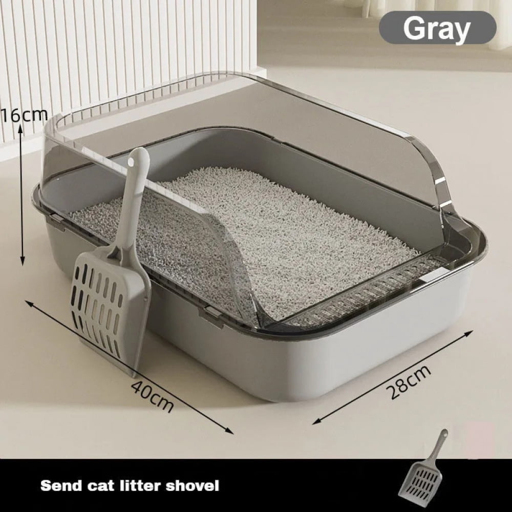 Cat Litter Box Thickening Cat Sandbox with Scoop Semi-enclosed ...