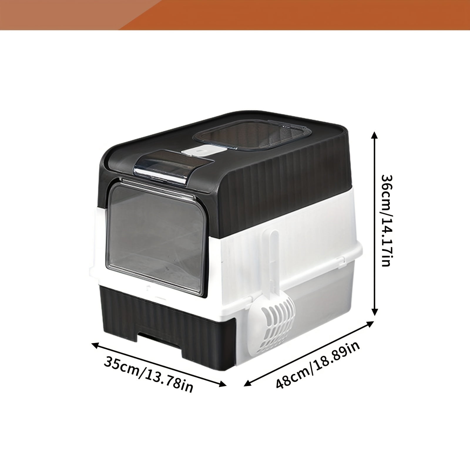 Cat Litter Box with Easy Cleaning, Odor-Resistant Features, Leak-Proof ...